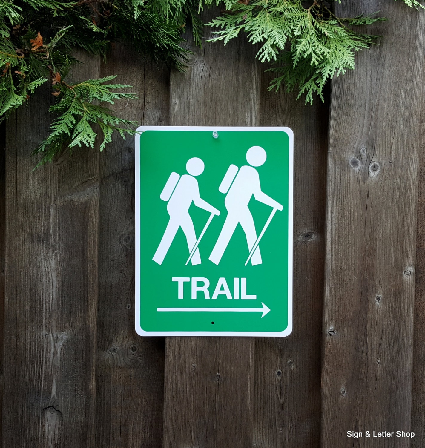 Hiking Trail Sign Metal Road Sign Cottage Lake Lodge Resort Decor Prop ...