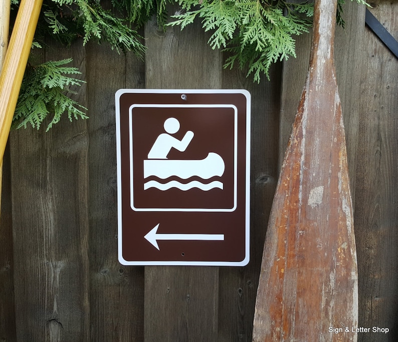 Canoe Sign Metal Aluminum Sign, Lake Cottage, Lodge Resort Decor Sign ...