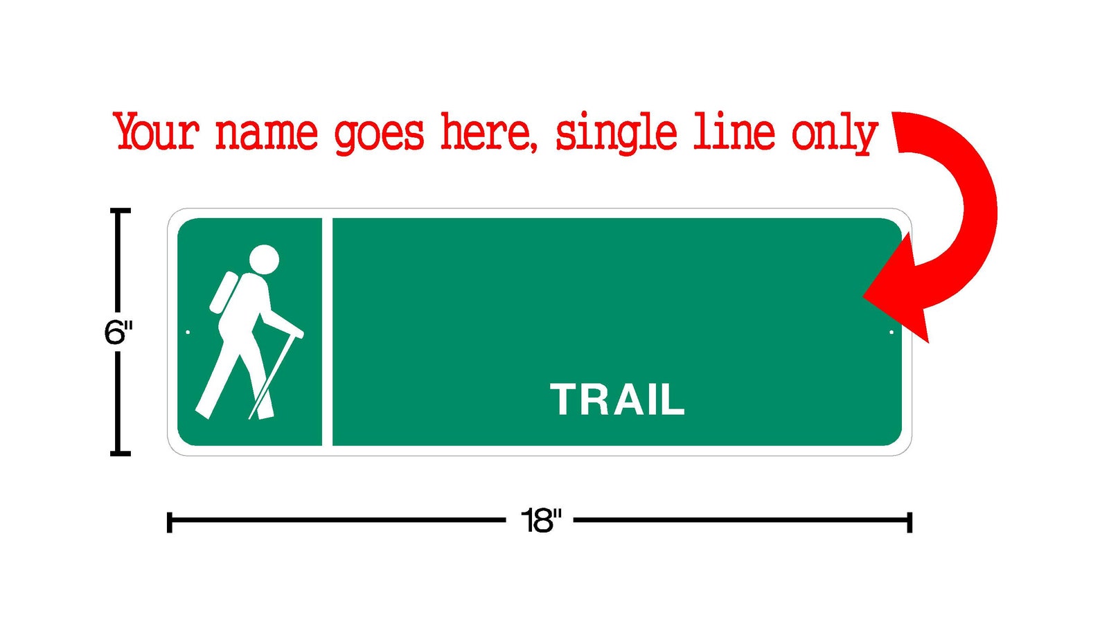 Personalized Hiking Trail Name Sign Aluminum Outdoor Signage Hiker Gift ...