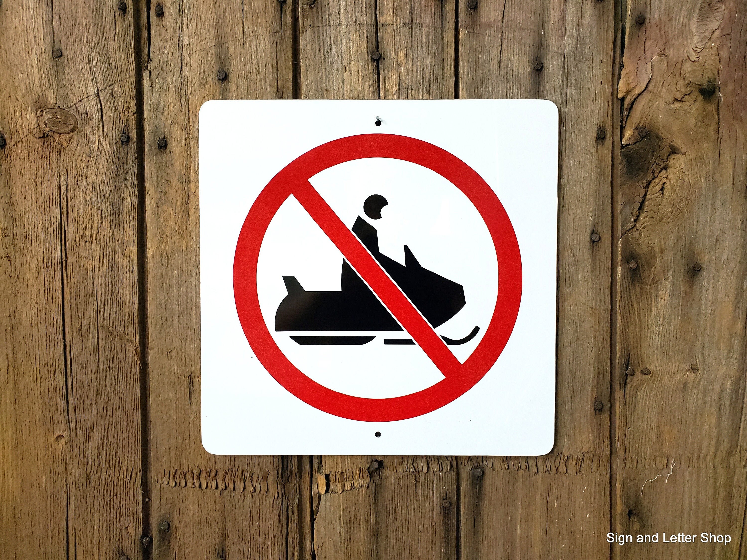 Snowmobiles Prohibited Sign, No Snowmobiling, No Snowmobiles, No ...