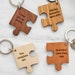 Personalized Wooden Jigsaw Piece Keychain, Engraved Puzzle Keyring - Etsy