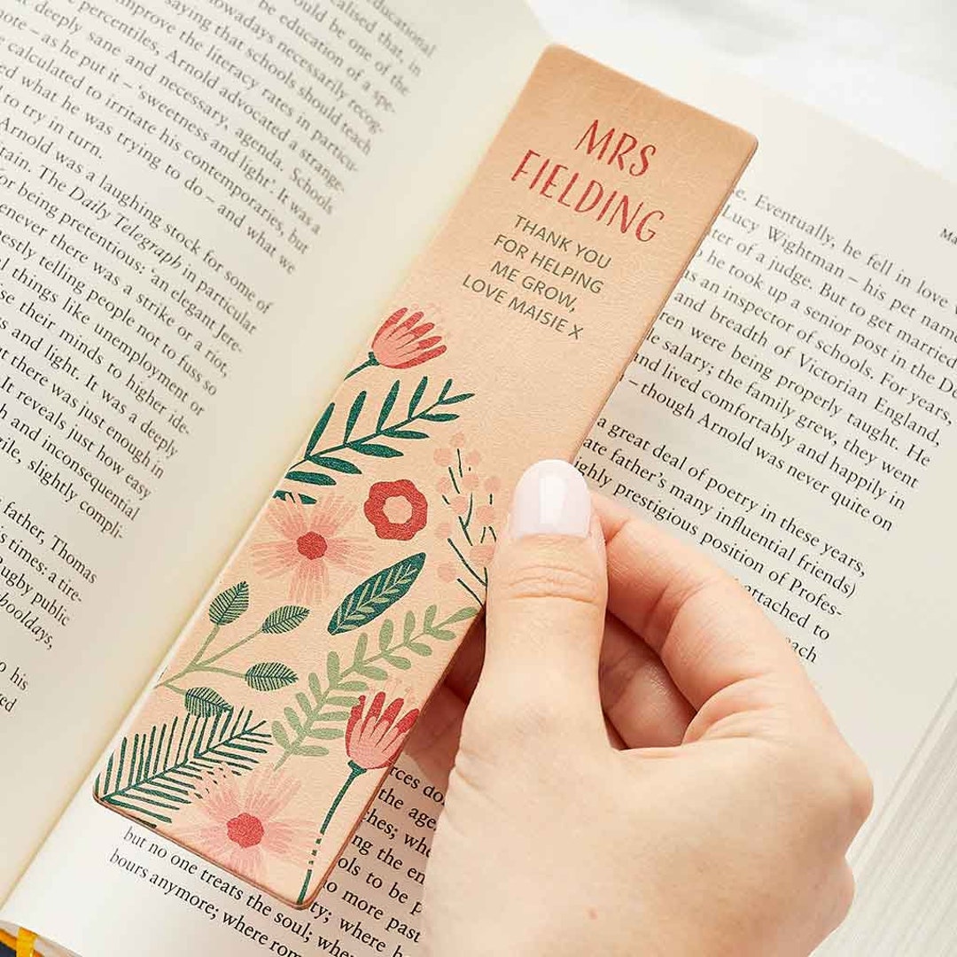 Personalised Teacher Bookmark Floral Print End of Term Thank You ...