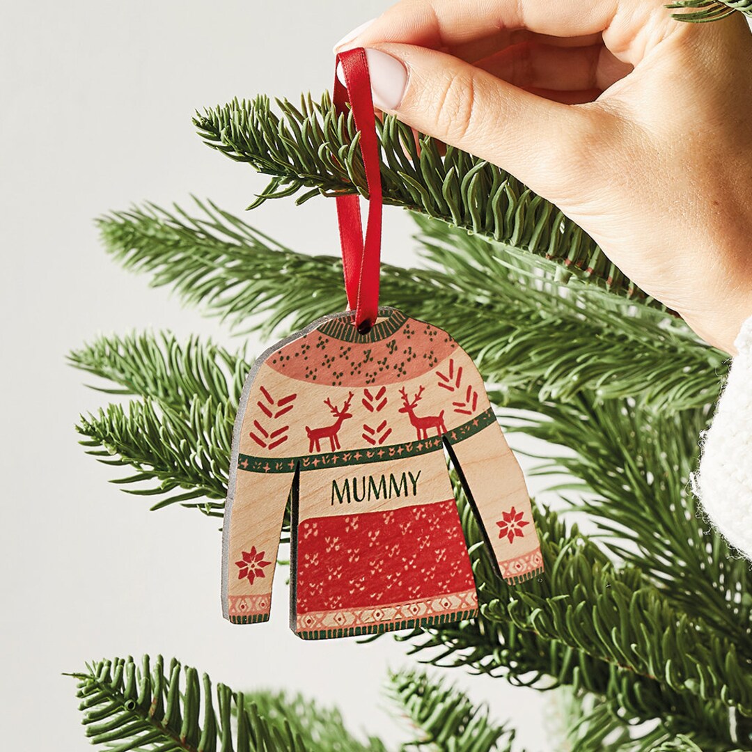 Personalised Christmas Jumper Bauble - Vintage Style Christmas Jumper ...