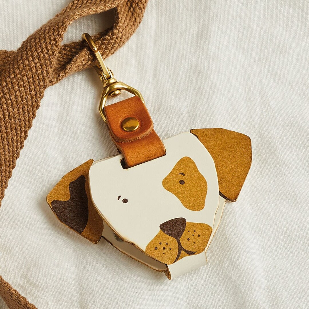Personalised School Bag Tag With Photo Puppy Dog Leather Name Tag for ...