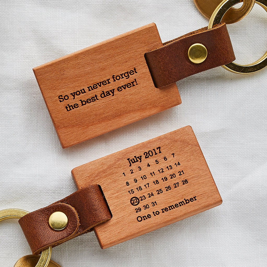 Personalised Wooden Calendar Keyring New Mummy Gift for | Etsy