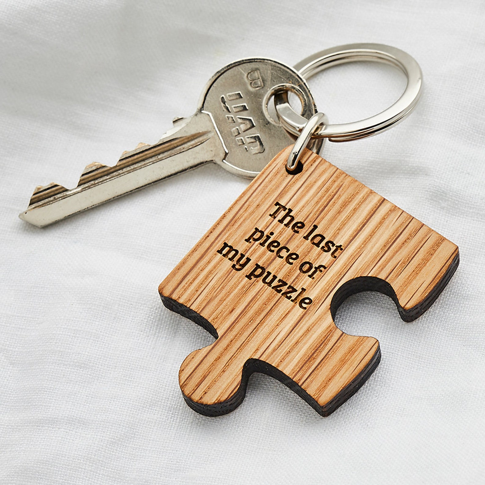 Personalized Engraved Wooden Jigsaw Piece Keychain - Etsy UK
