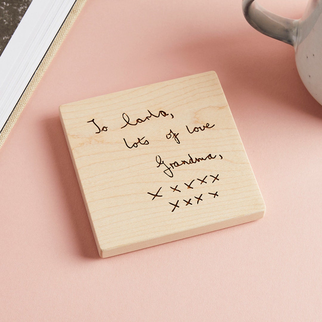 Personalised Wooden Coaster With Loved One's Handwriting | Memorial ...
