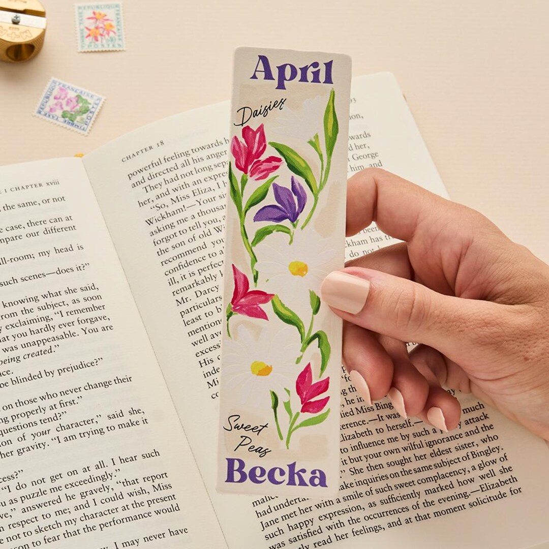 April Birth Flower Bookmark Personalised Gift for Her | Daisy and Sweet ...