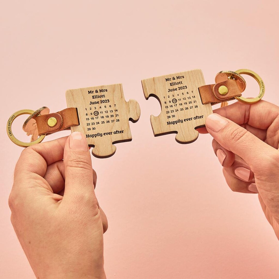 Personalised Couples Calendar Keychain / Anniversary Gift for Couple ...