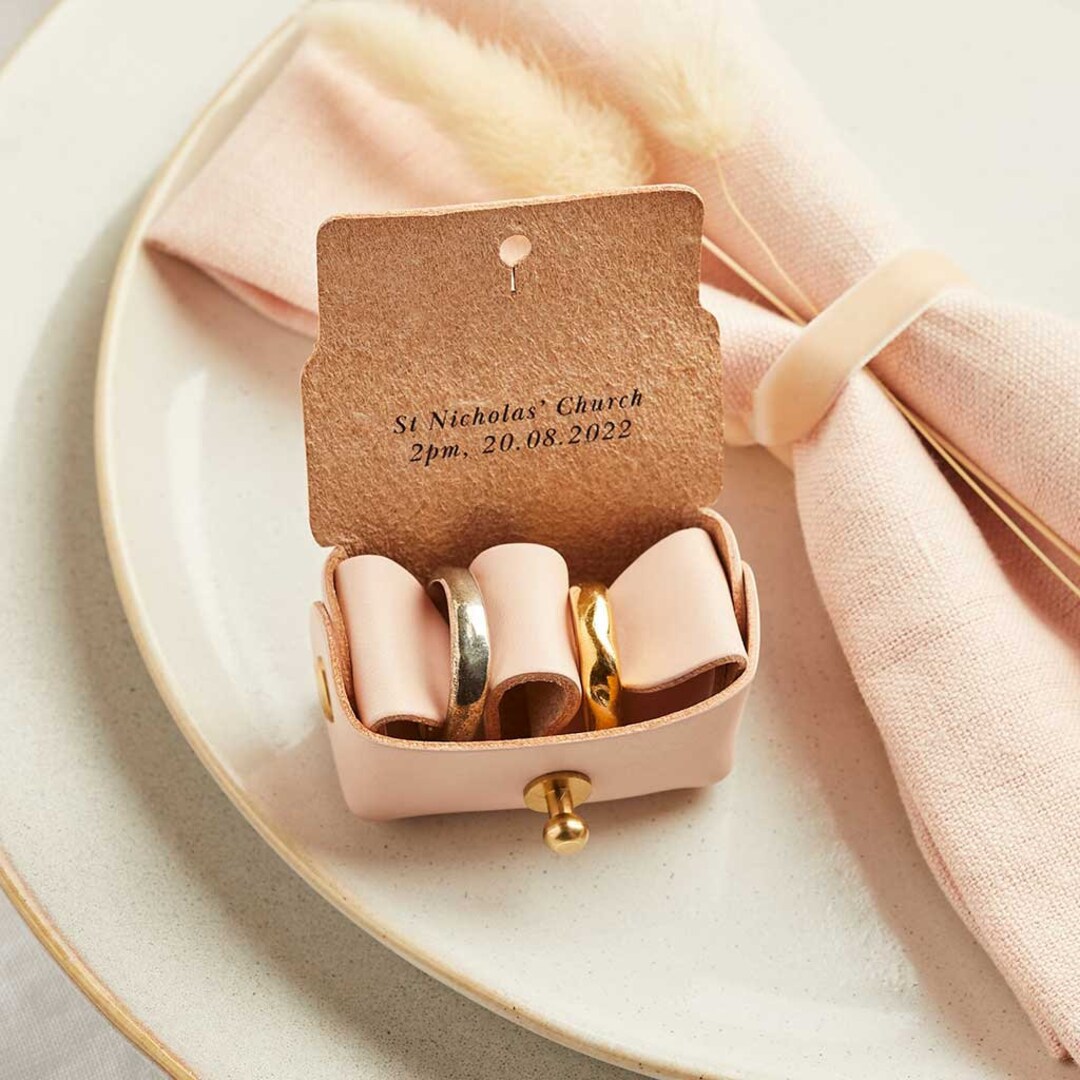 Personalised Leather Wedding Ring Pouch Alternative Wedding - Etsy
