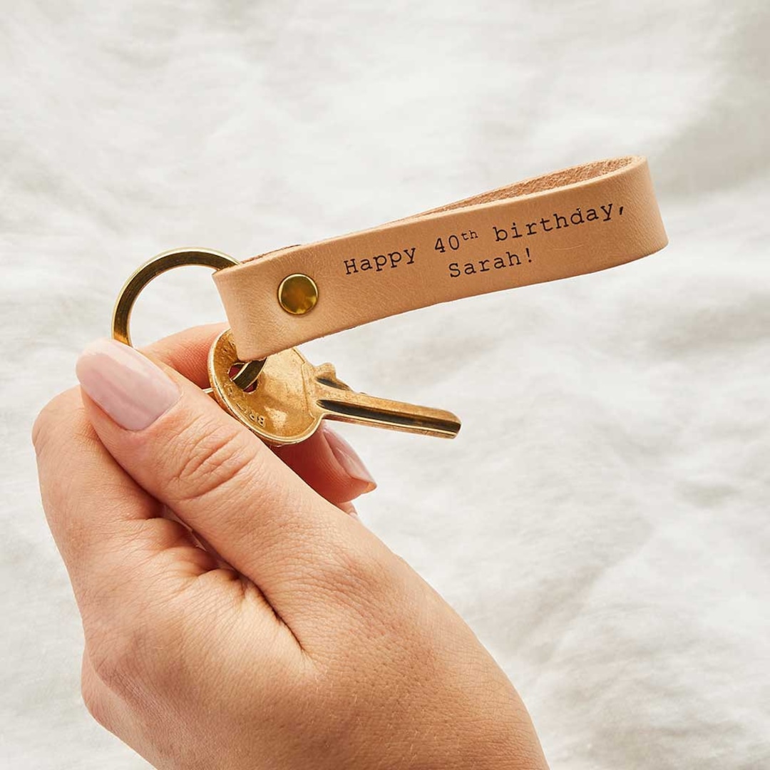 Personalised Loop Keyring for Milestone Birthdays / Engraved Keychain ...