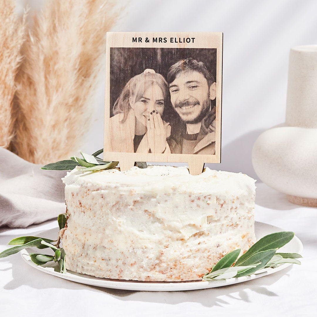 Personalised Wedding Cake Topper With Photo / Alternative Wedding Cake ...
