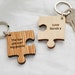 Personalized Wooden Jigsaw Piece Keychain, Engraved Puzzle Keyring - Etsy