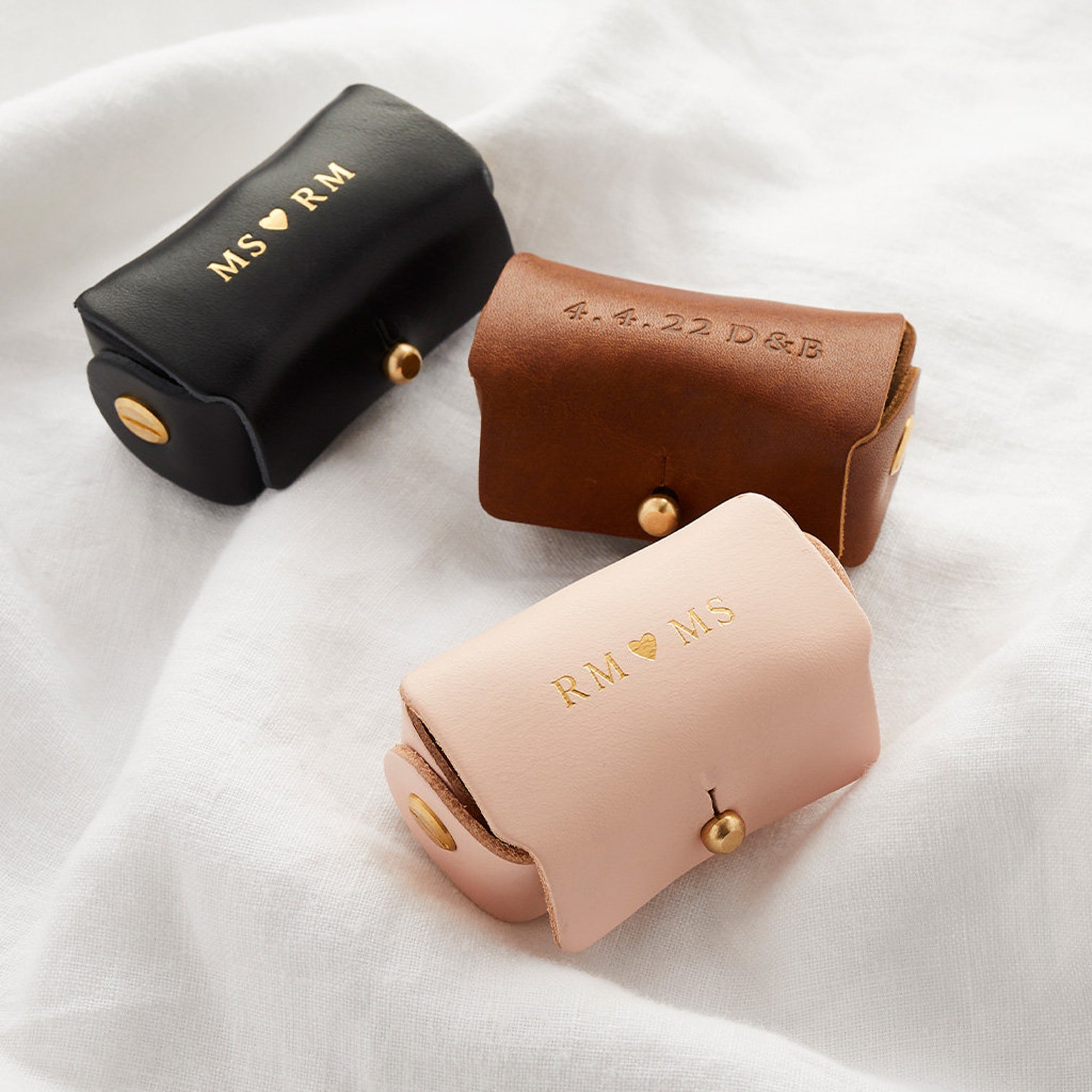 Personalised Leather Wedding Ring Pouch Alternative Wedding - Etsy