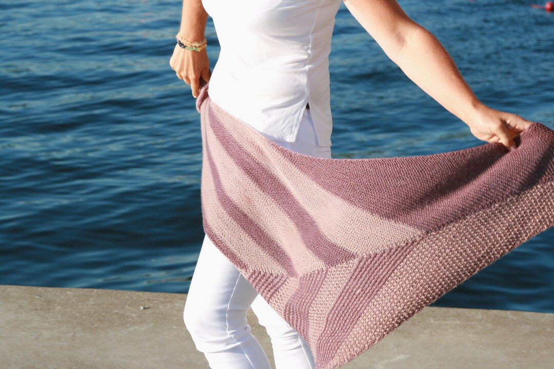 Secretia PDF Pattern Shawl, Knitted Shawl, Asymmetrical Shawl, Triangle ...