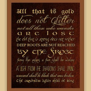 Riddle of Strider POEM Lord of the Rings TYPOGRAPHY Modern Print Poster ...