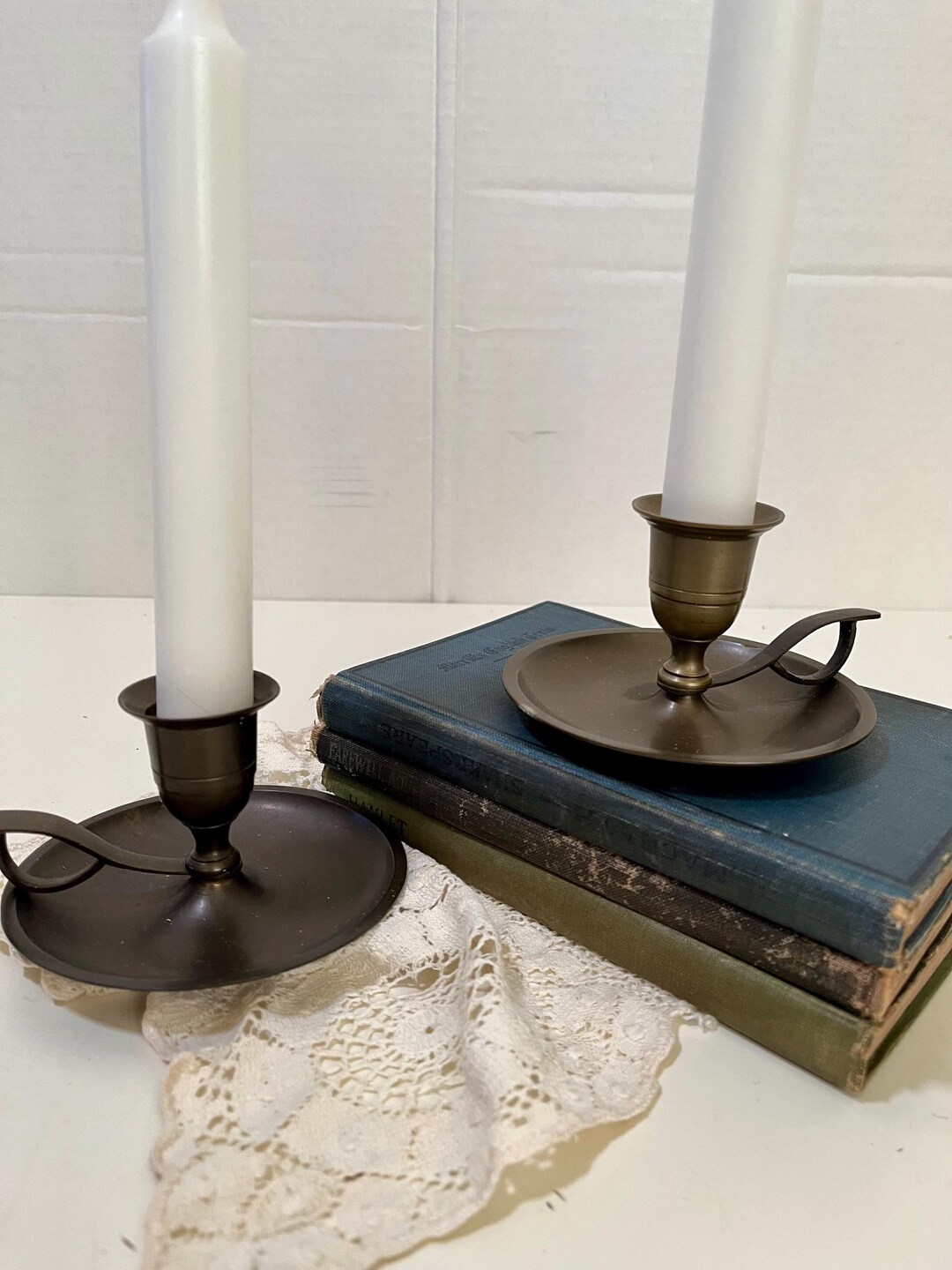 Vintage Dark Brass Finger Candlestick Holders - Etsy