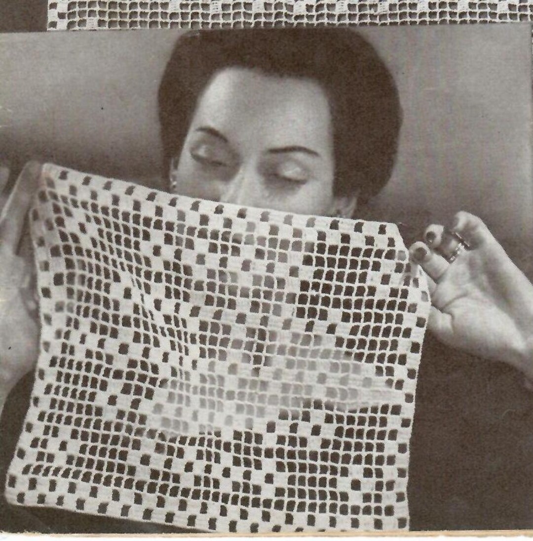 Vintage Filet Crochet Antimacassar Chair Set Pattern (PDF Download ...