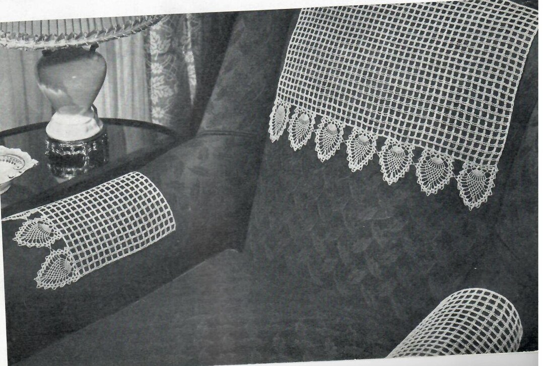 Vintage Pineapple Crochet Antimacassar Chair Set Pattern (PDF Download ...
