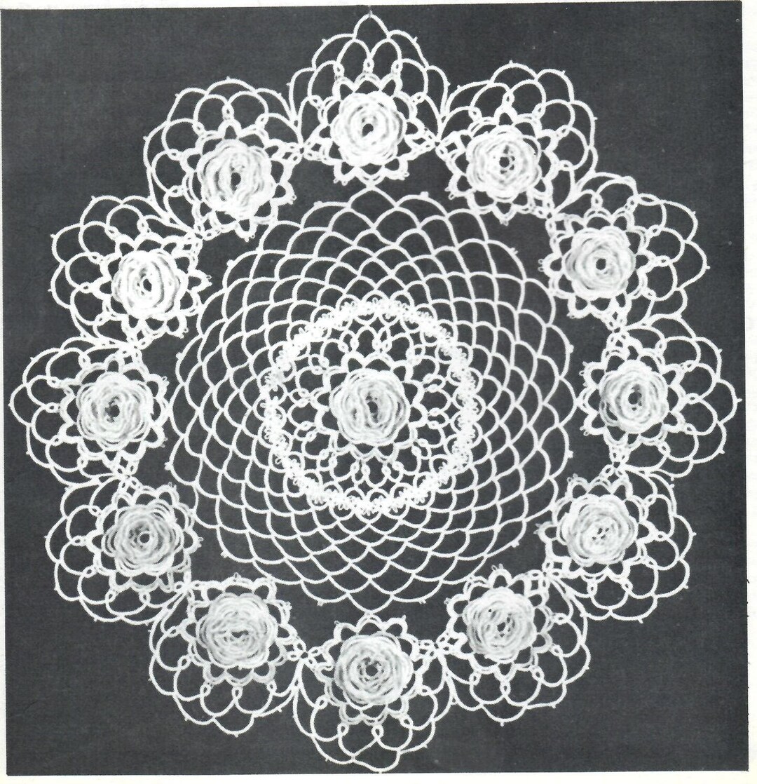 Tatted Rose Doily Vintage Pattern PDF Instant Download Epattern Does ...