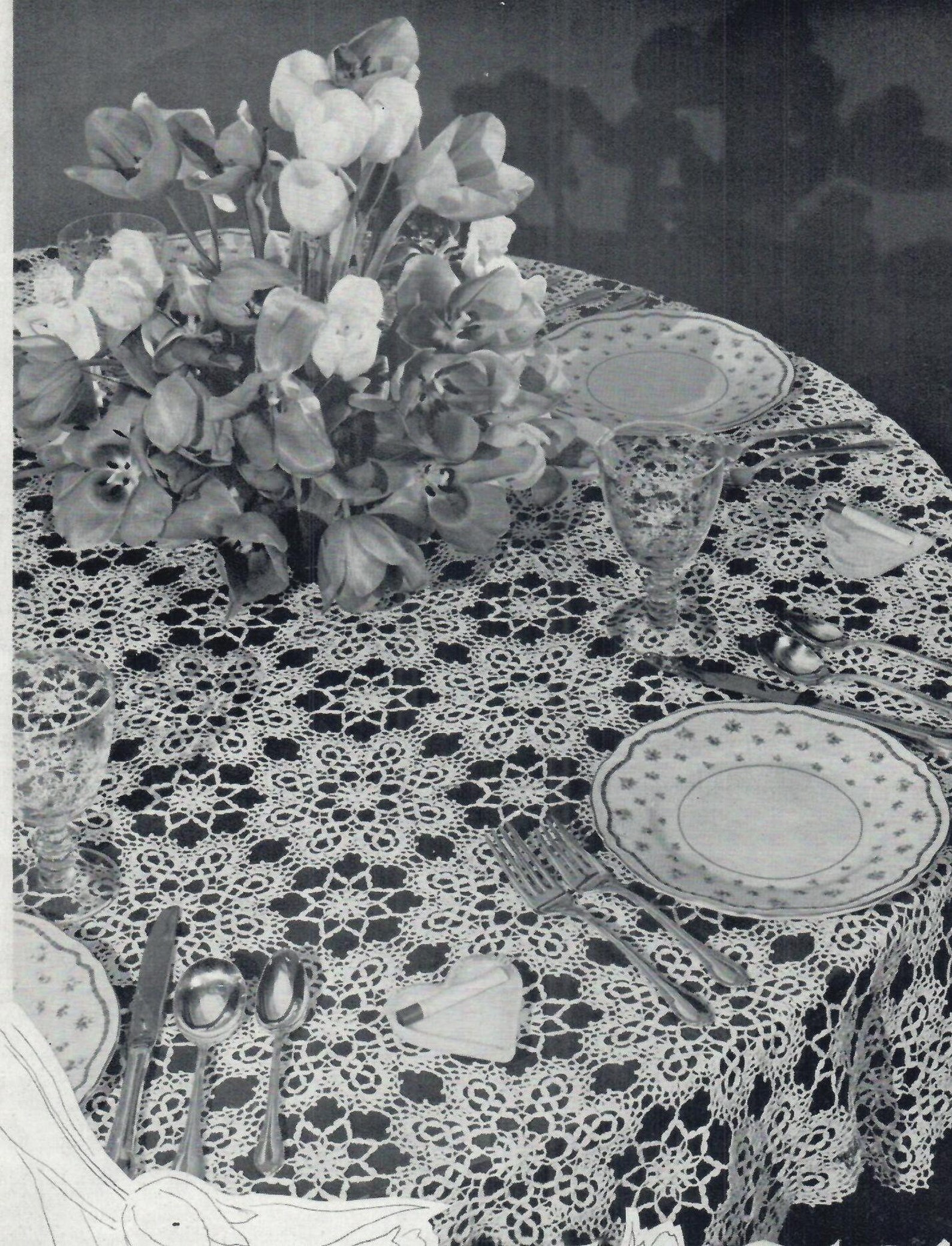 Vintage Crochet Lace Tablecloth Pattern, Heirloom DIY (PDF Download) - Etsy