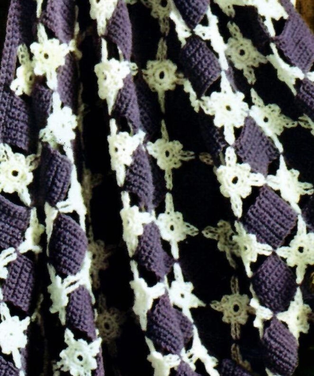 Crochet Flowers Vintage Afghan Patterns Design PDF Instant Download DIY ...