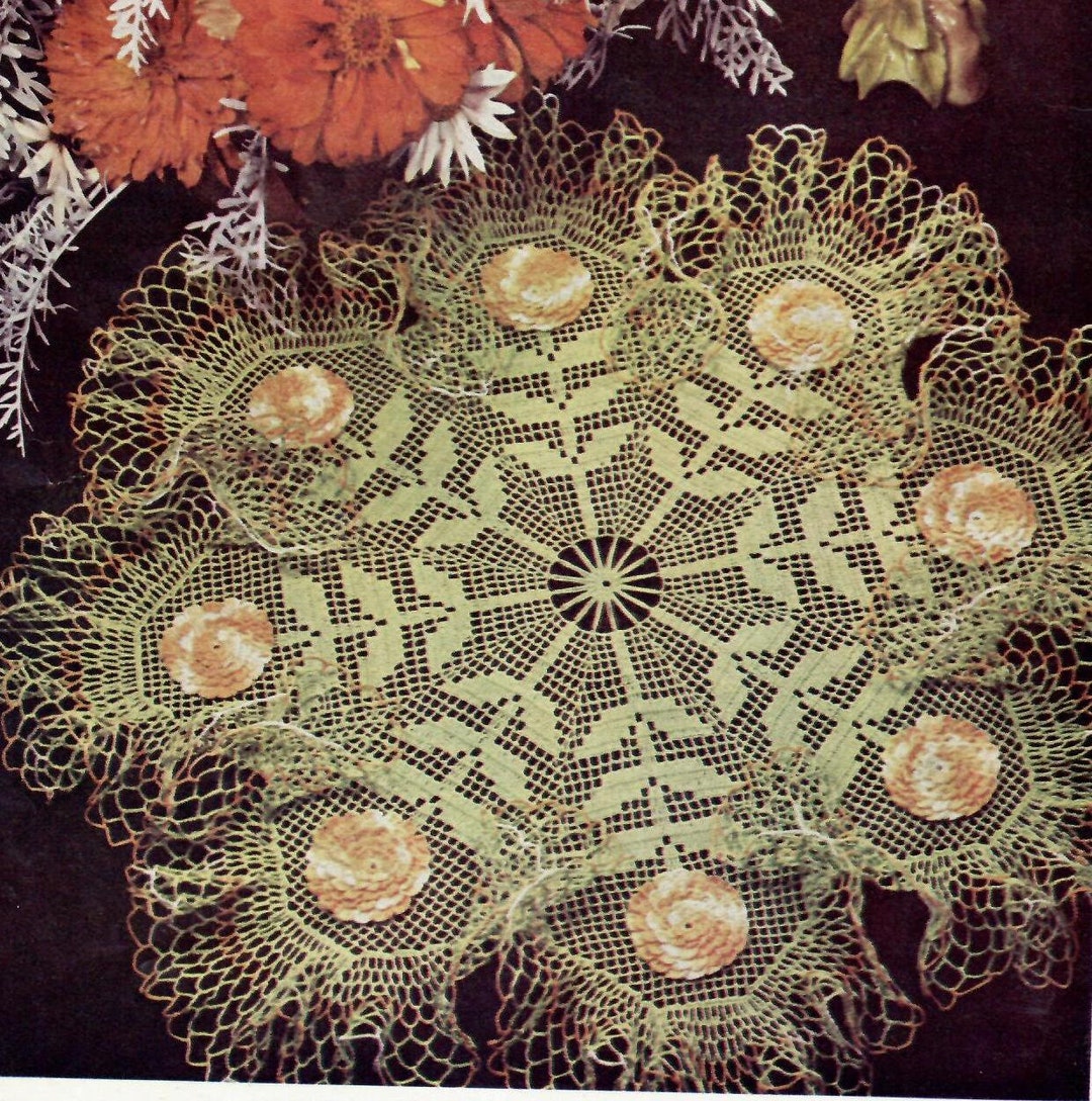 Vintage Crochet Flower Floral Doily Pattern PDF Instant Download ...