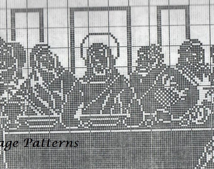 Last Supper Filet Crochet 34x36 Pattern Vintage Crochet Design PDF ...