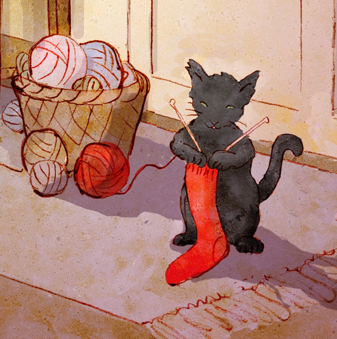 Knitty Kitty Downloadable Print. - Etsy
