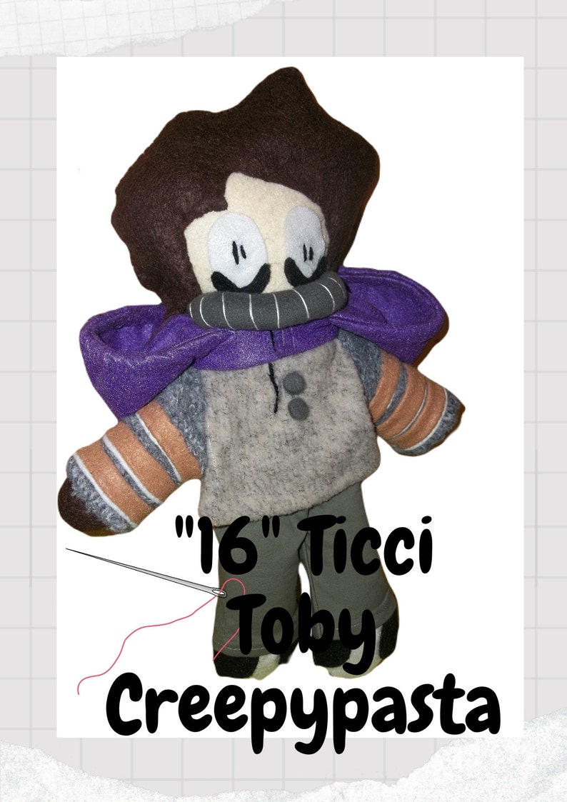 PDF Pattern Ticci Toby Creepypasta, 16" Easy Felt Doll Sewing Pattern ...