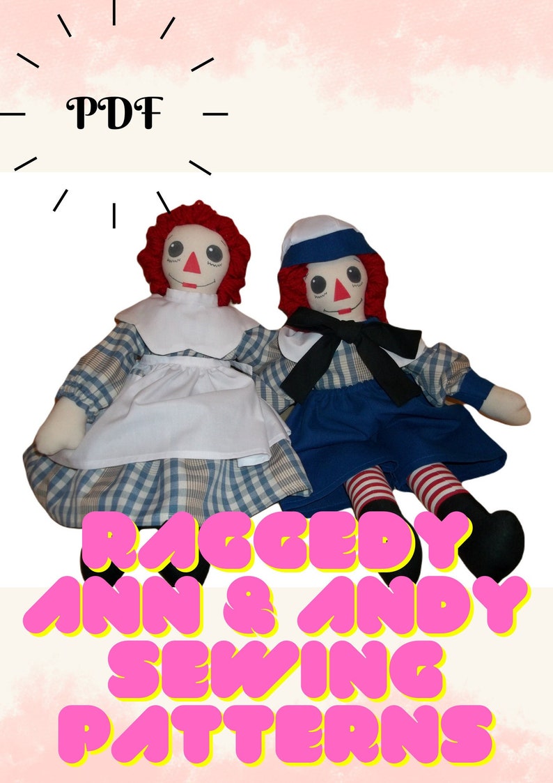 Raggedy Ann & Andy Doll Pattern, 19" Raggedy Ann Andy and Doll Clothes ...