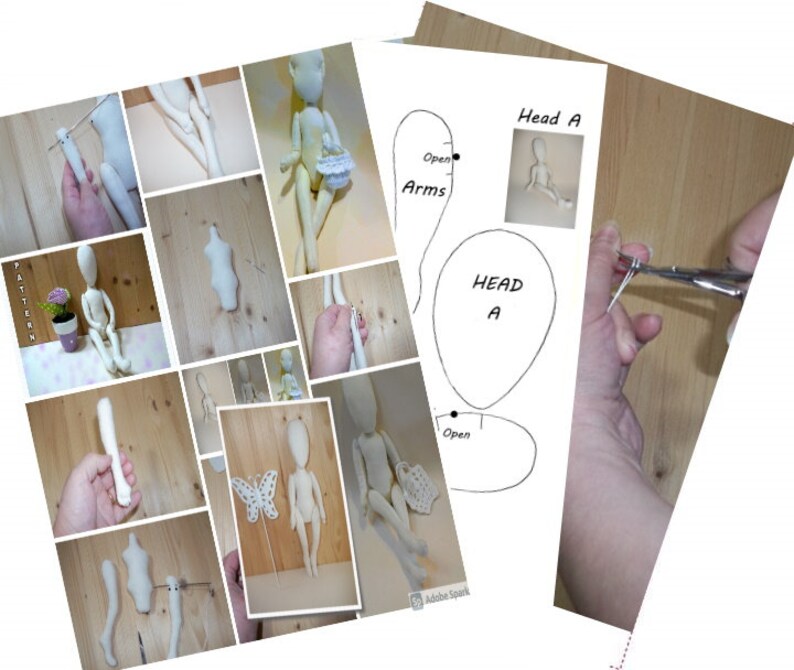 Poseable Cloth Doll Body, Blank Doll Body 12" 30 Cm, PDF Tutorial Wire ...