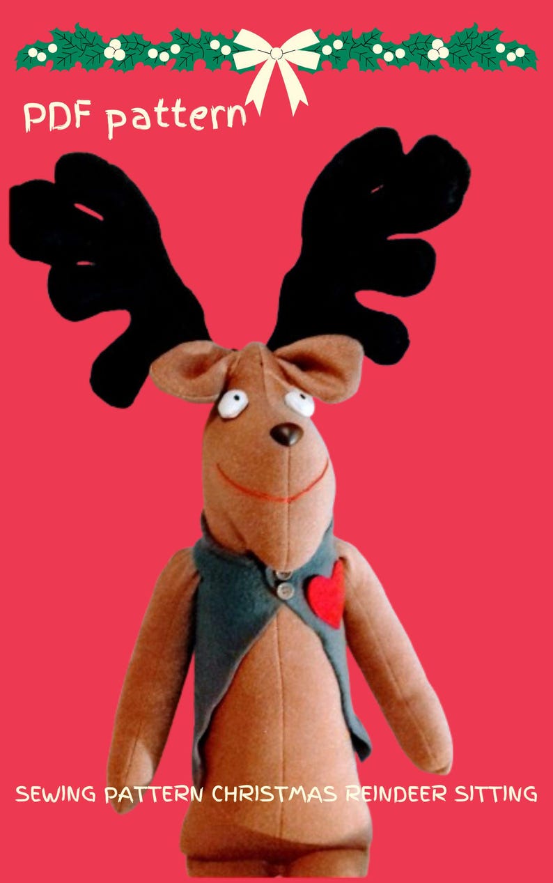 PDF Reindeer Sewing Pattern - PDF Includes Only the Reindeer Template ...