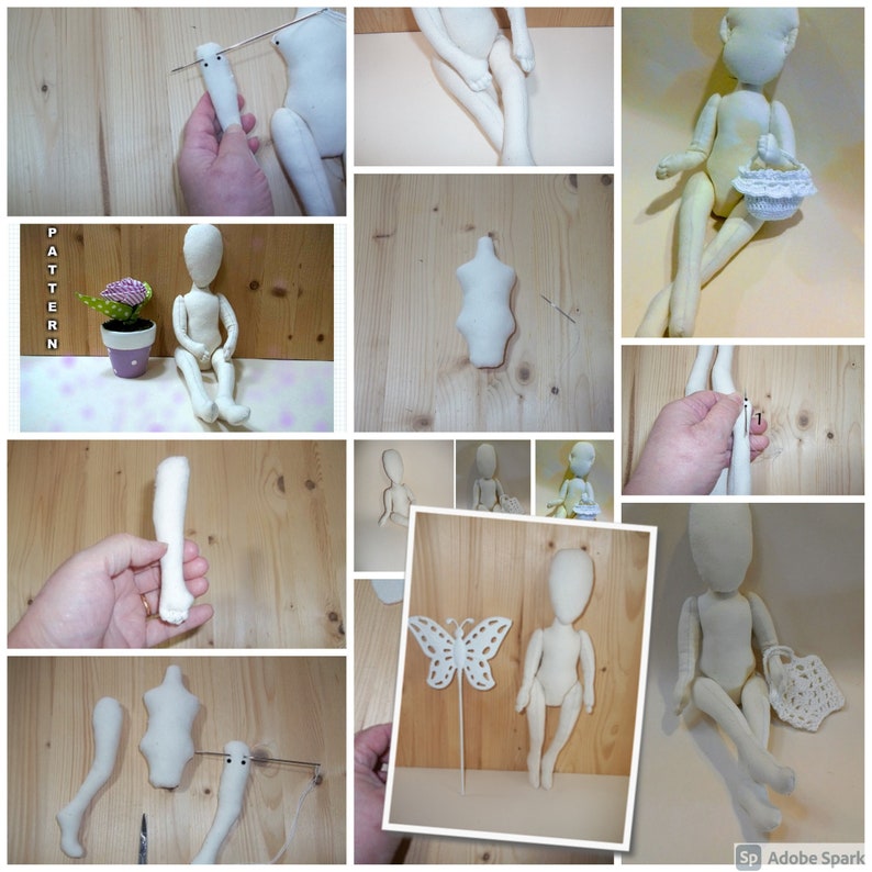 Poseable Cloth Doll Body Sewing Pattern: Wire Armature (PDF Tutorial ...