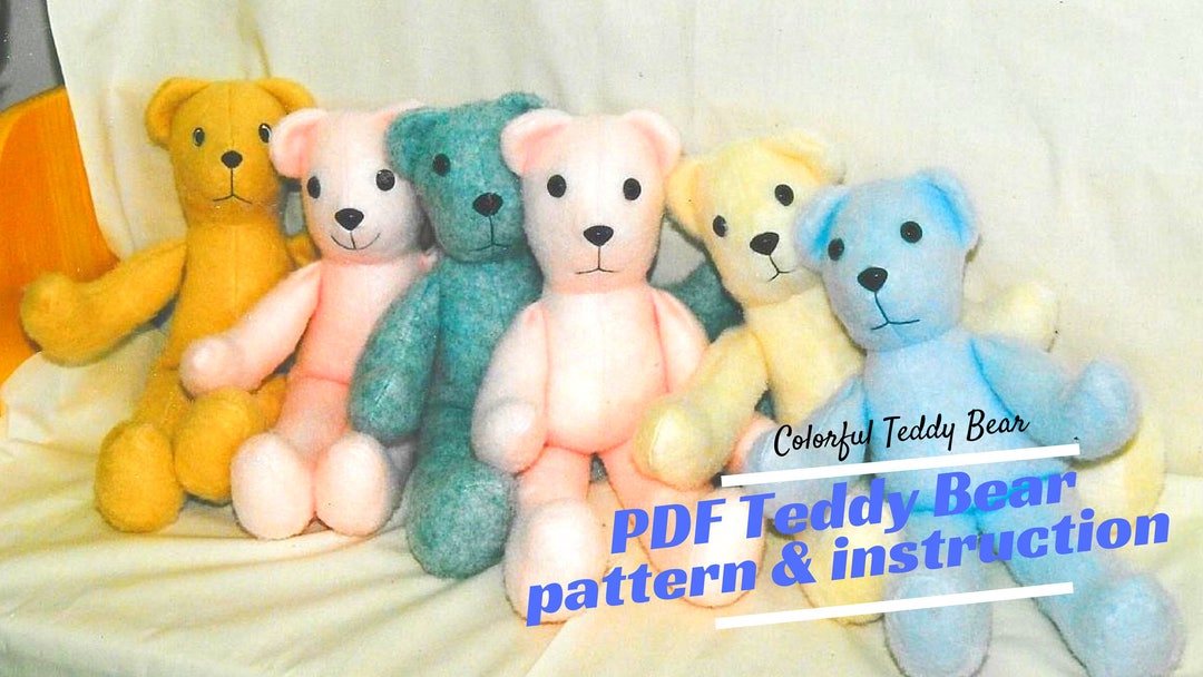 PDF Teddy Bear Pattern, Teddy Bear Cub Sewing Pattern, Plush Bear ...