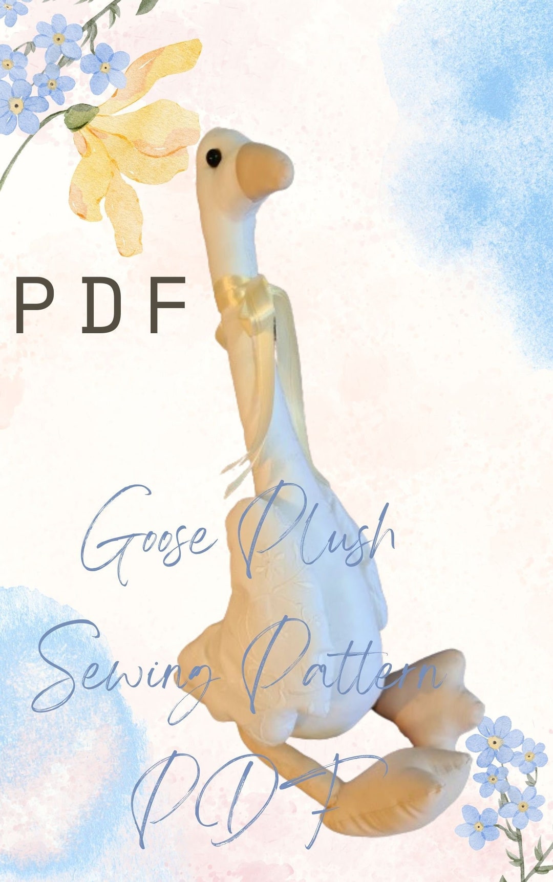 Goose PDF Sewing Pattern, Stuffed Animal Pattern, How to Make a Stuffed ...