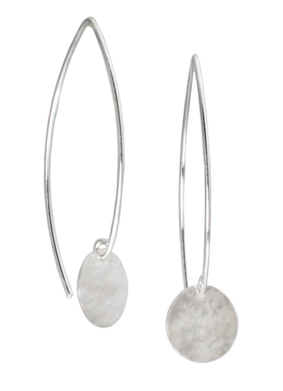 Sterling Silver Hoop Earring, Designer Hoop Earring, Silver Dangle ...