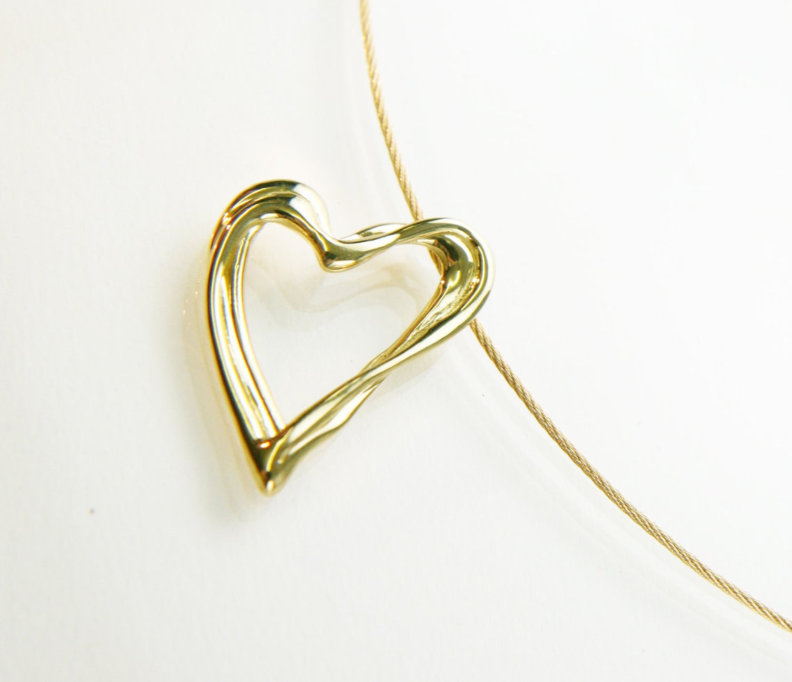 Silver Heart Pendant, Organic Heart Pendant, Two Hearts Together ...