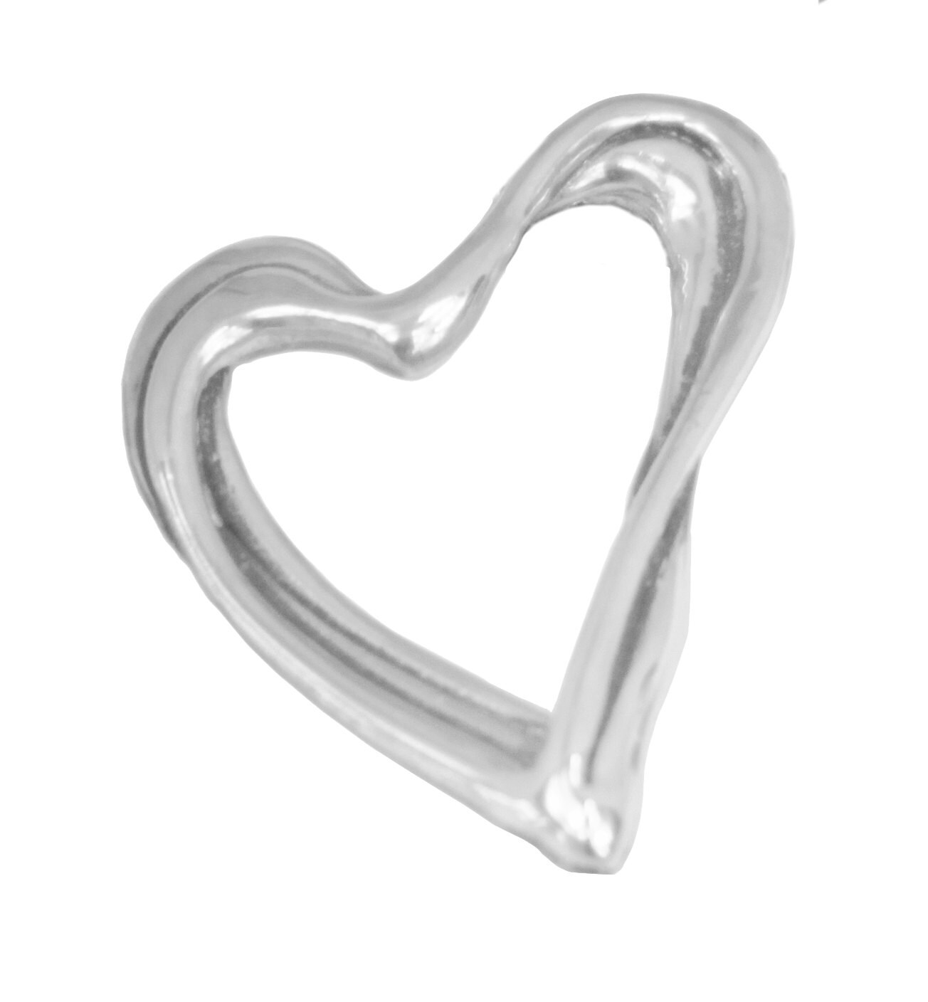 Silver Heart Pendant, Organic Heart Pendant, Two Hearts Together ...