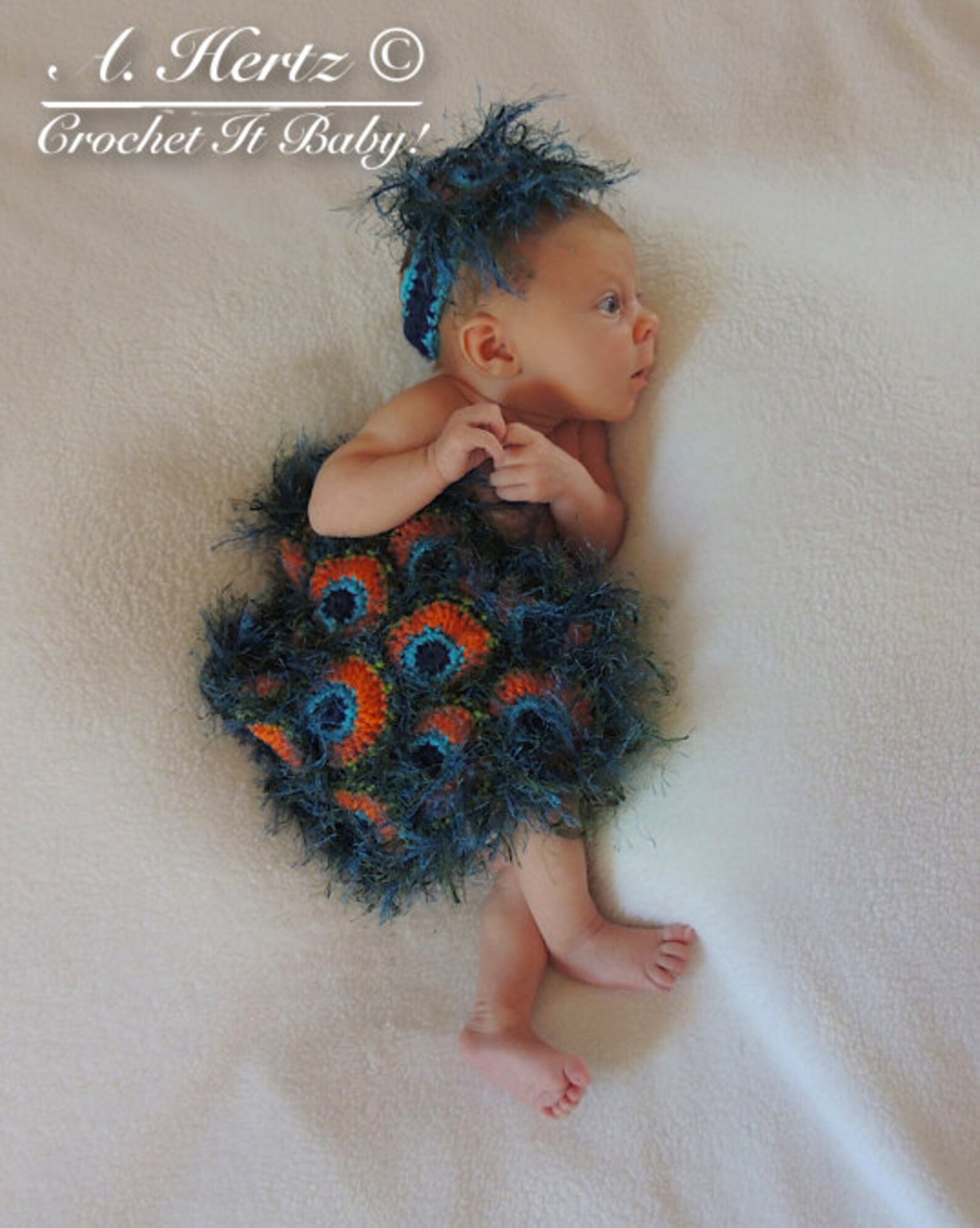 Crochet Peacock Cover and Headband Photo Prop (NB) - PATTERN ONLY - Etsy