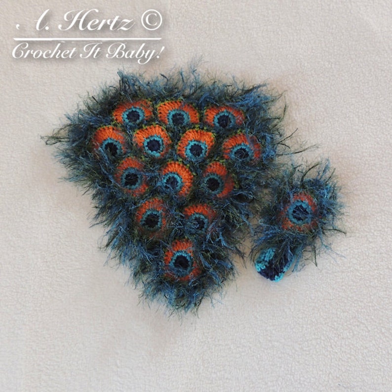 Crochet Peacock Cover and Headband Photo Prop (NB) - PATTERN ONLY - Etsy