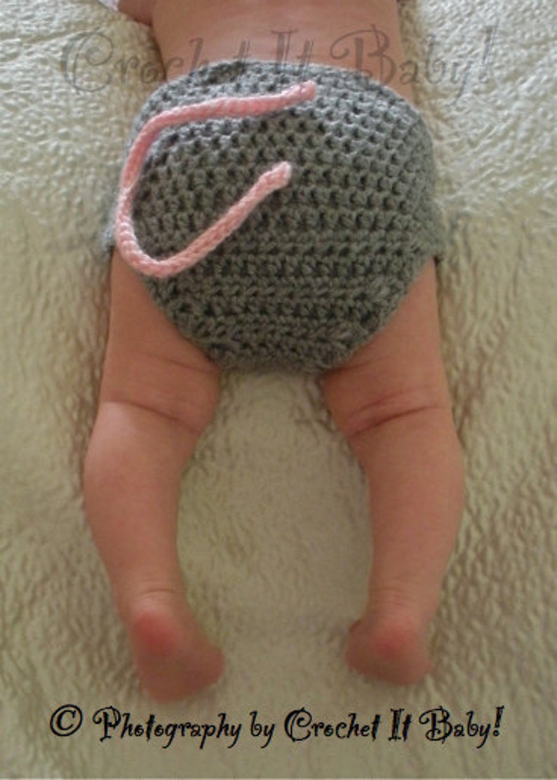 Crochet Little Mouse Hat and Diaper Cover Set Photo Prop - Etsy