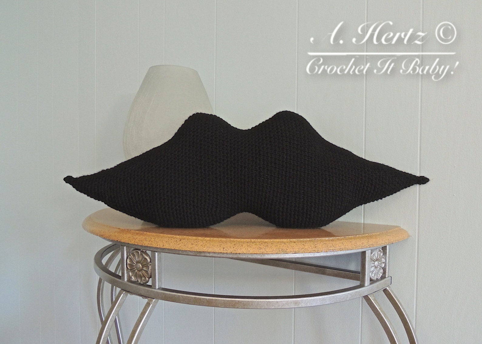 Crochet Mustache Accent Pillow - PATTERN ONLY - Etsy