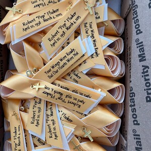 Custom Memorial Ribbons Pinned and Ready to Wear , Lapel Ribbons ...