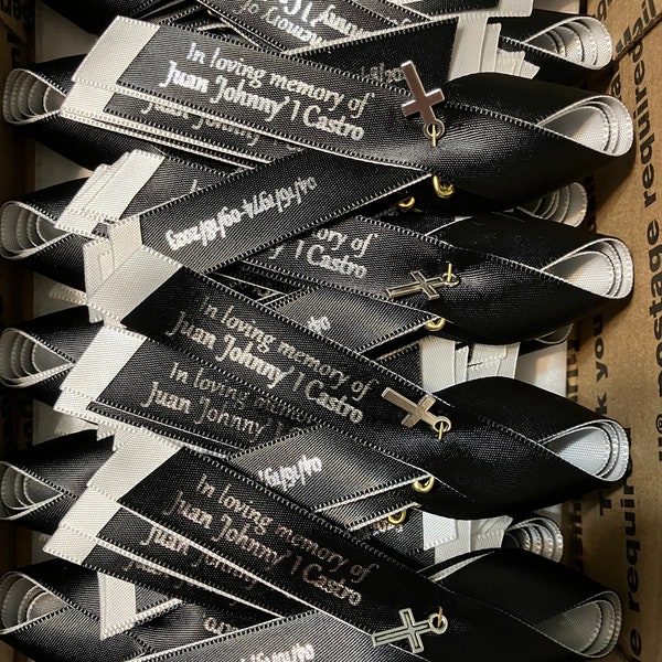 Personalized Cross Funeral Ribbon - Etsy