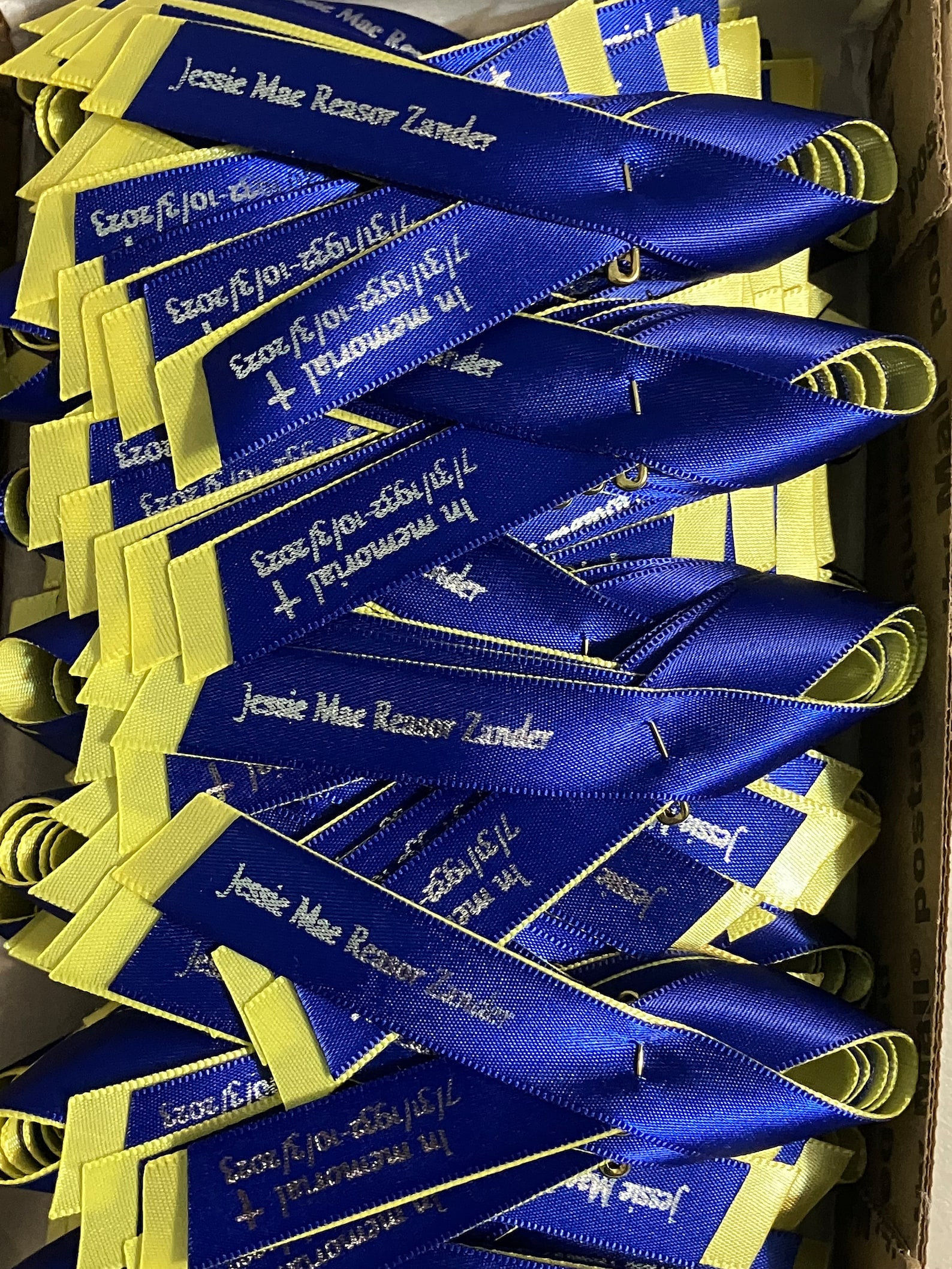 Custom Memorial Ribbons Pinned and Ready to Wear , Lapel Ribbons ...
