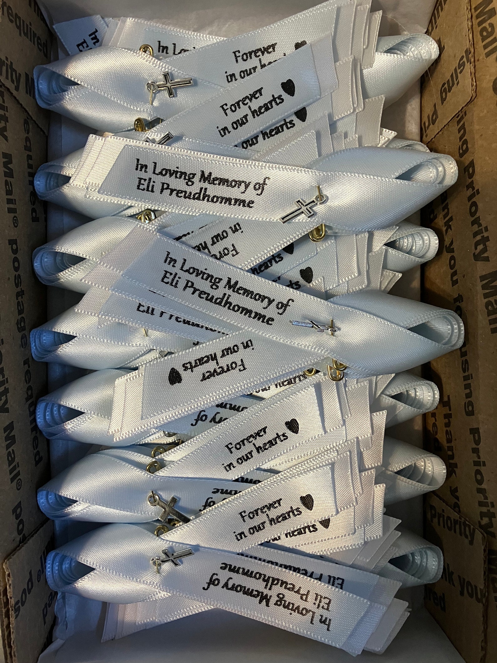 Custom Memorial Ribbons Pinned and Ready to Wear , Lapel Ribbons ...