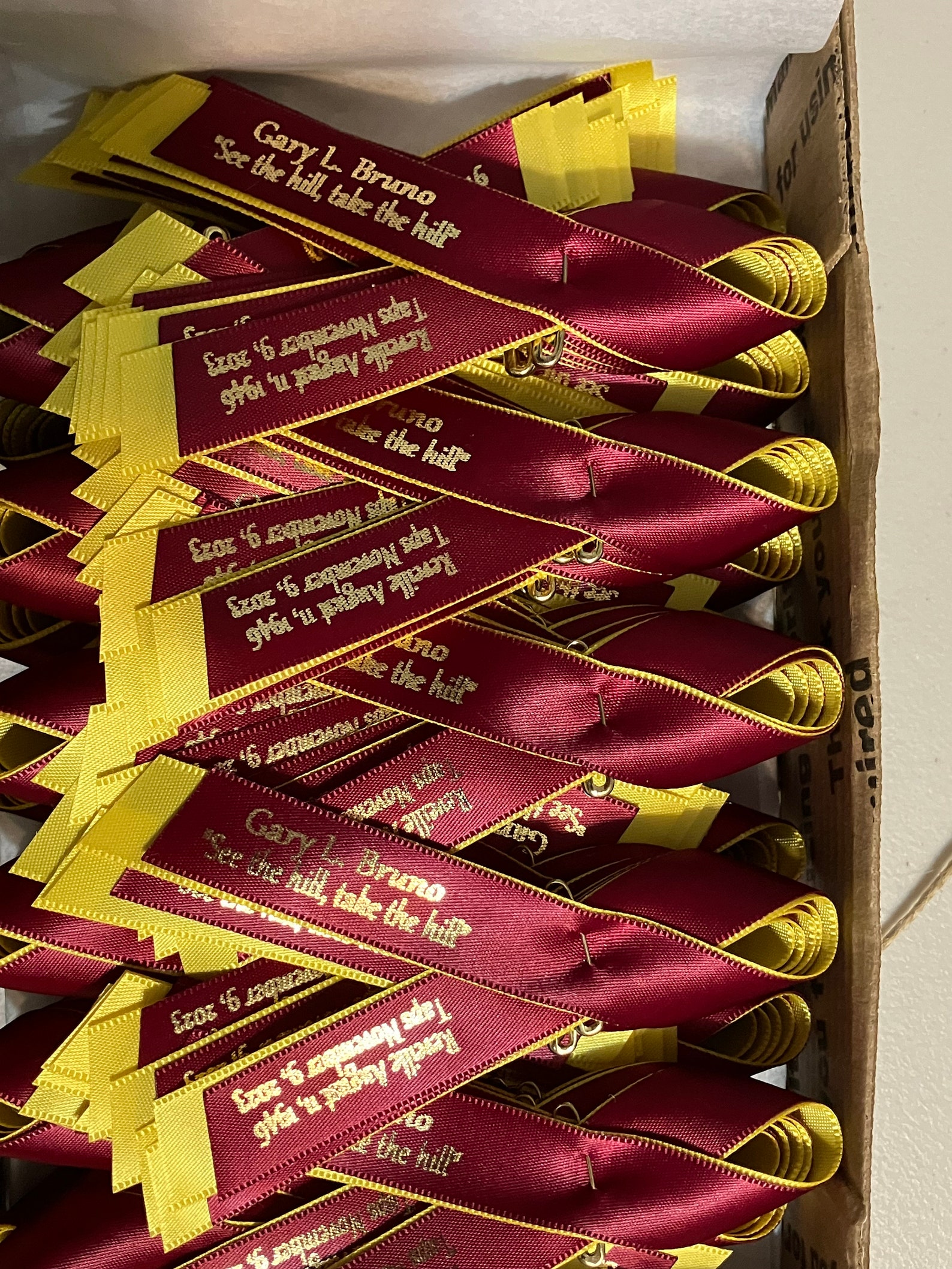 Custom Memorial Ribbons Pinned and Ready to Wear , Lapel Ribbons ...