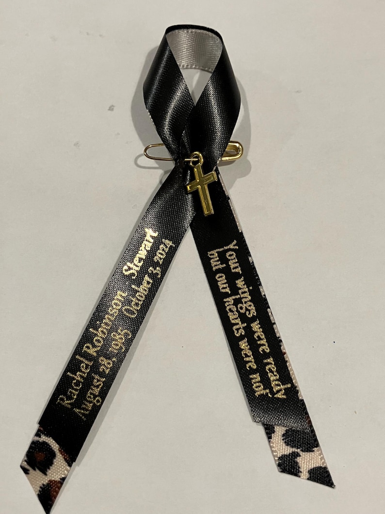 Personalized Memorial Ribbon, Funeral Memorial Remembrance Lapel Pin ...