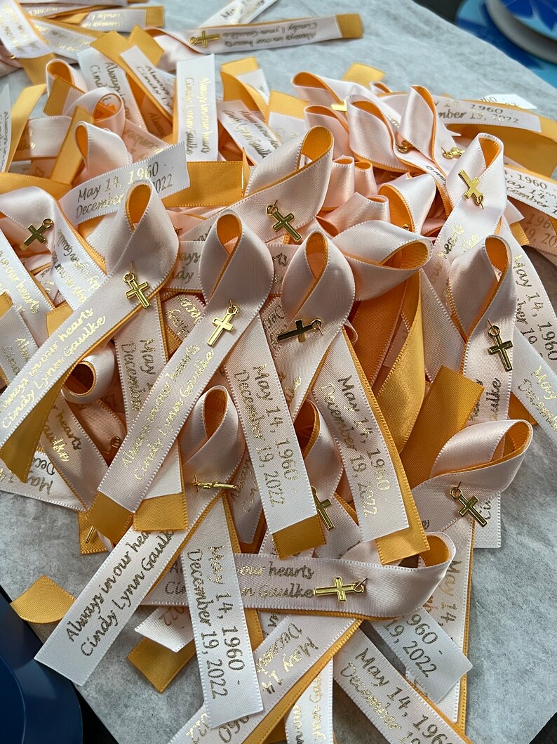 Custom Memorial Ribbons Pinned and Ready to Wear Baptism - Etsy